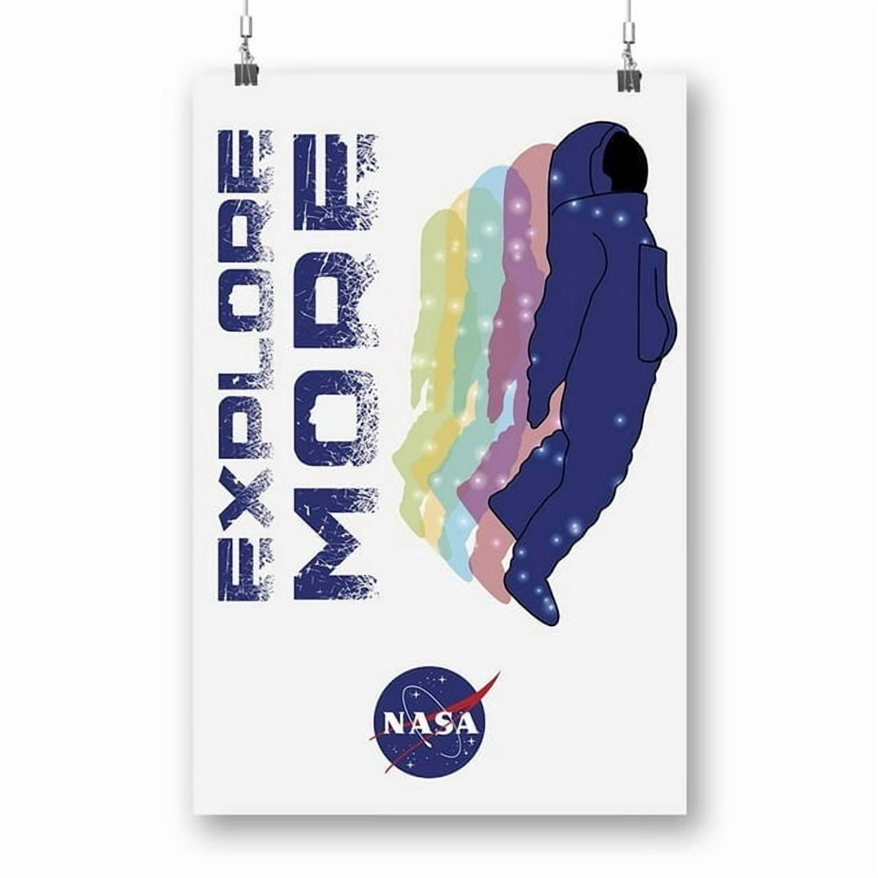 NASA Explore More Grunge Astronaut Poster - NASA Designs, - Walmart.com