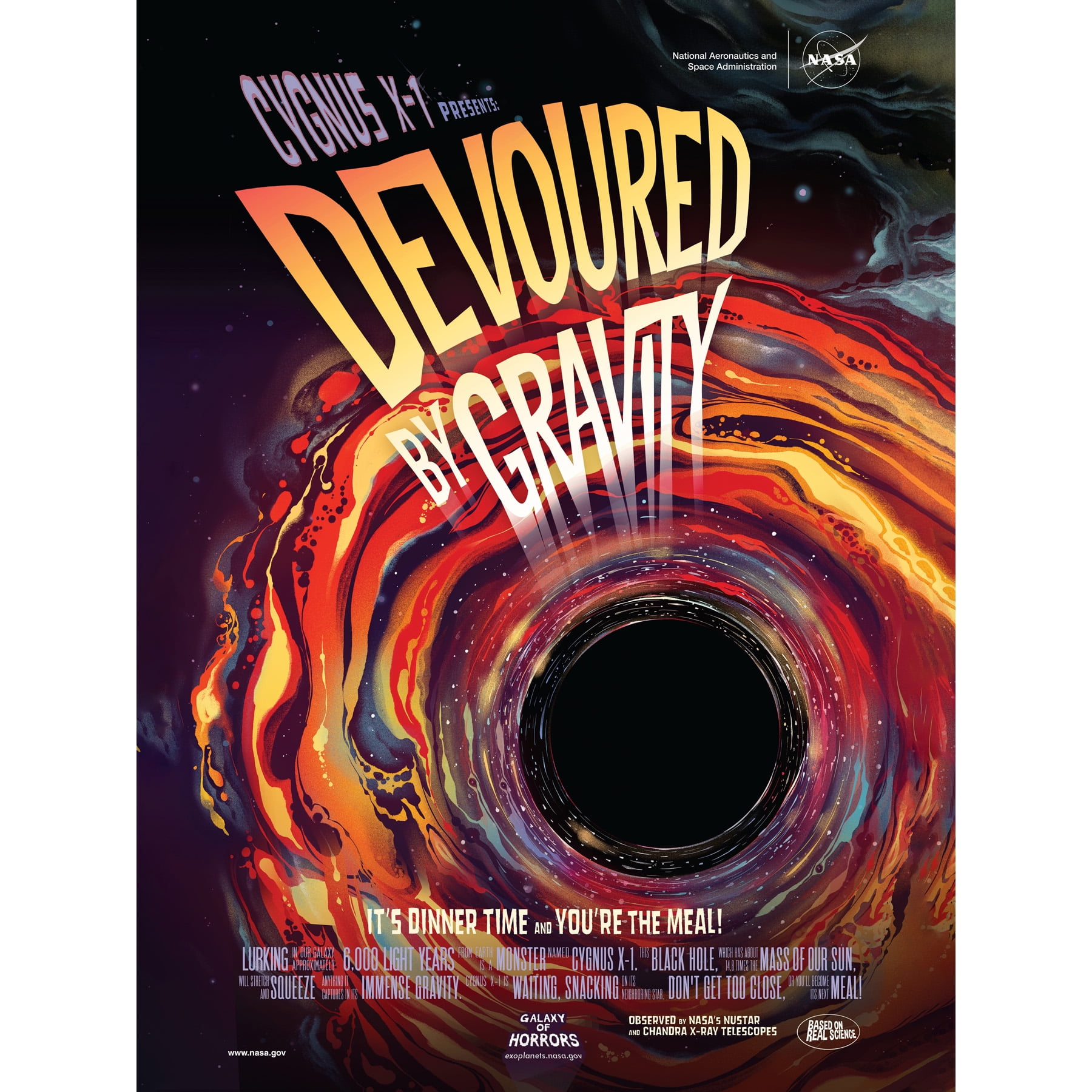 NASA Galaxy of Horrors Devoured by Gravity Cygnus X-1 Dinner Time Horror Movie Poster Extra ...