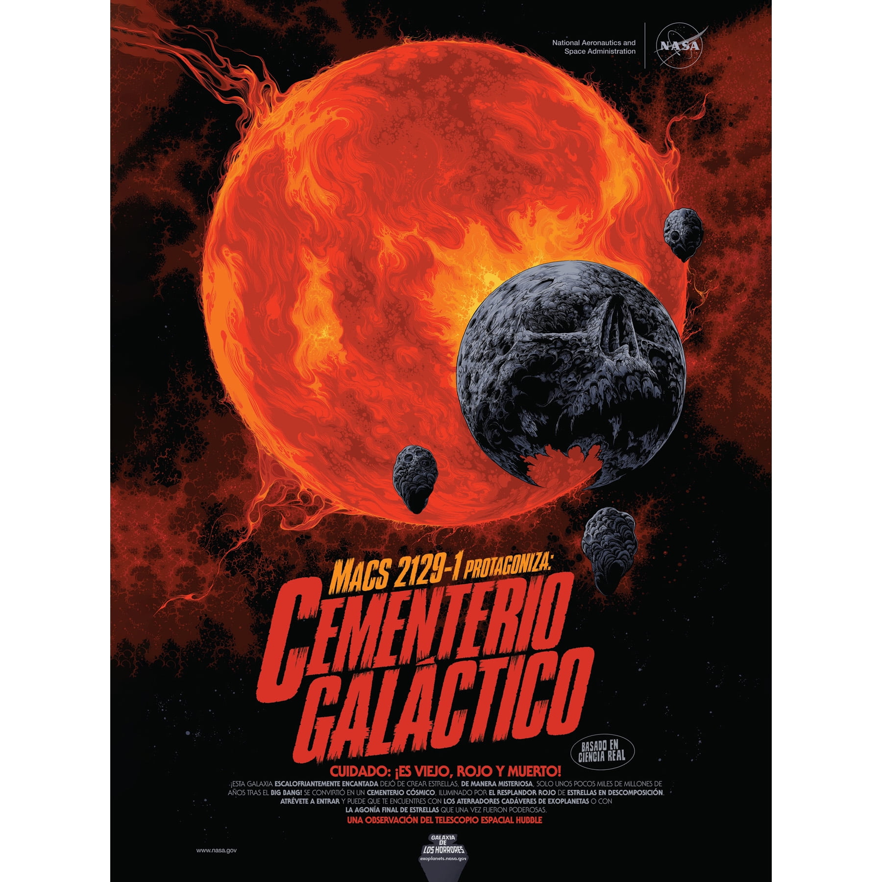 NASA Galaxy of Horrors Galactic Graveyard Galaxy MACS 2129-1 Cementerio ...