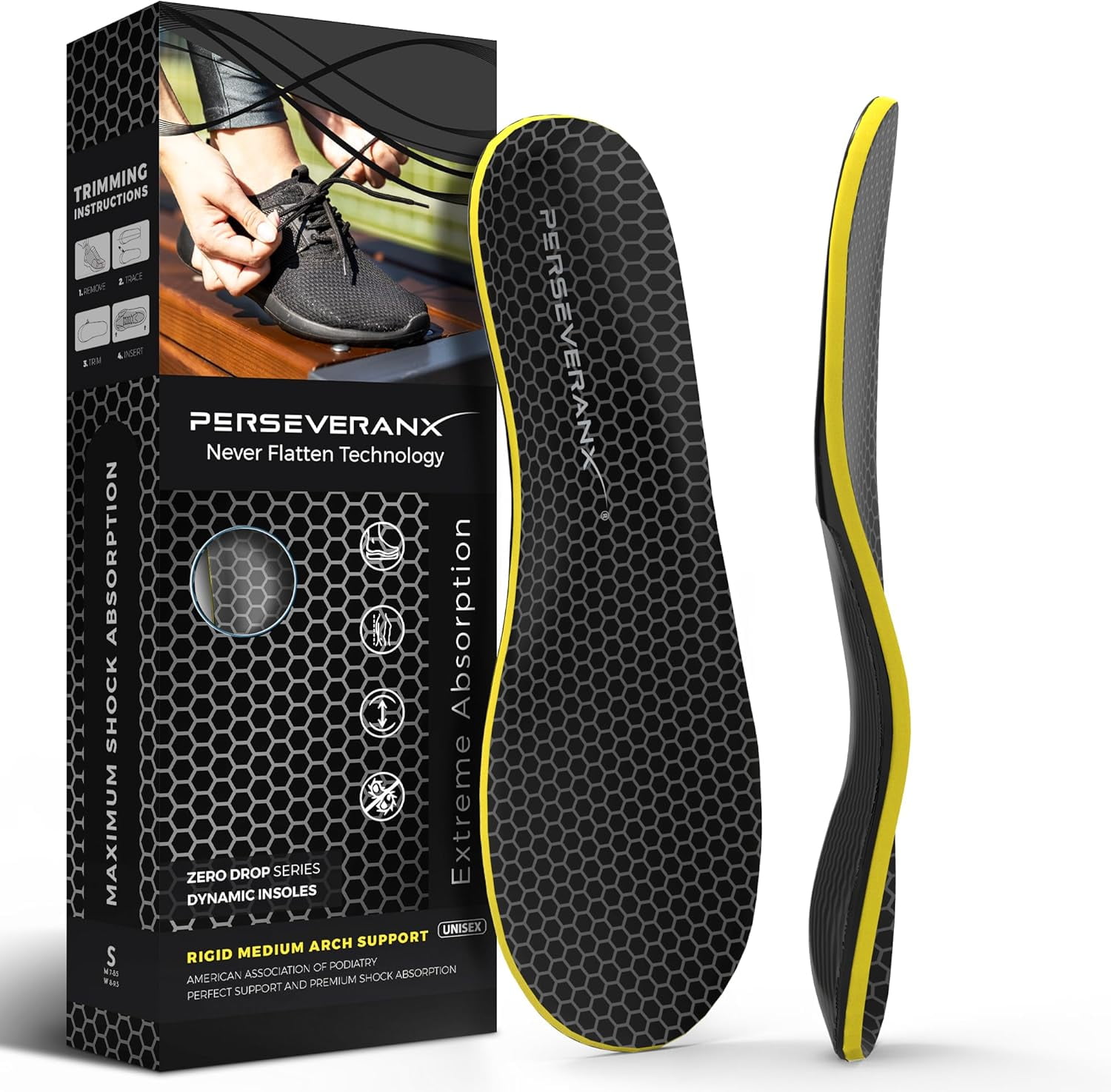 NASA Grade Plantar Fasciitis Insoles Men & Women - Maximum Shock ...