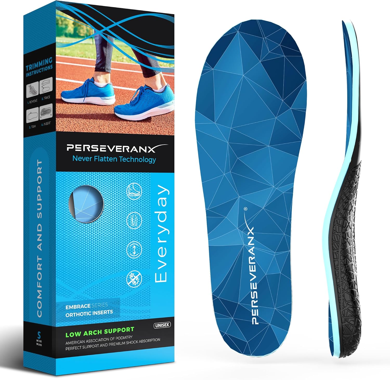 NASA Grade Plantar Fasciitis Insoles – Semi-Rigid Low Arch Support ...