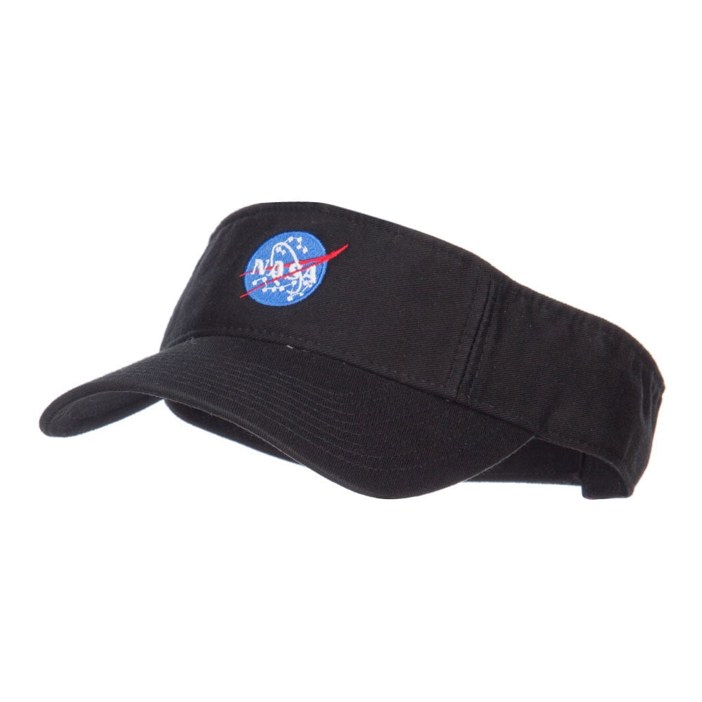 NASA Insignia Embroidered Cotton Washed Visor - Black OSFM - Walmart.com