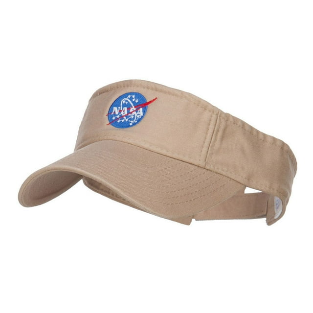 NASA Insignia Embroidered Cotton Washed Visor - Khaki OSFM - Walmart.com