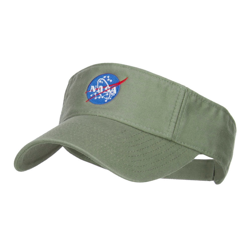NASA Insignia Embroidered Cotton Washed Visor - Olive OSFM - Walmart.com