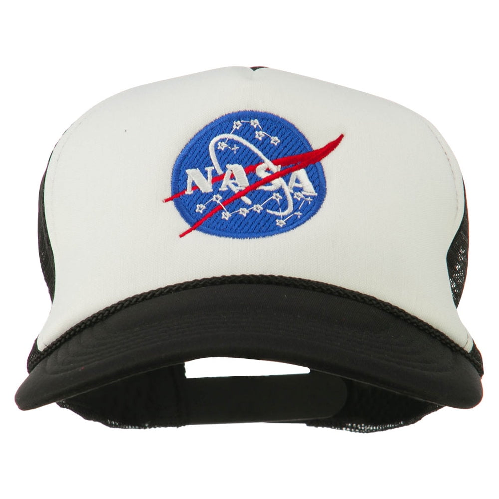 NASA Insignia Embroidered Foam Mesh Cap - Black White OSFM - Walmart.com