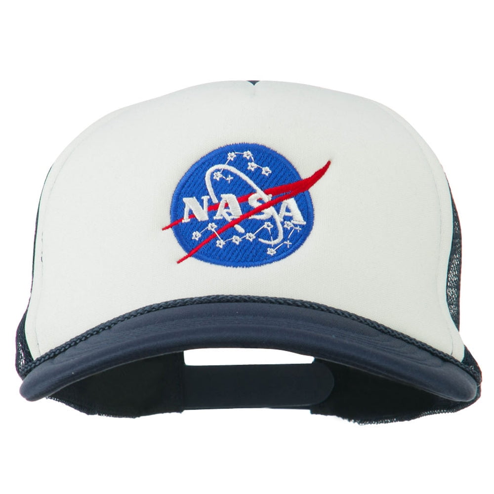 NASA Insignia Embroidered Foam Mesh Cap - Navy White OSFM - Walmart.com