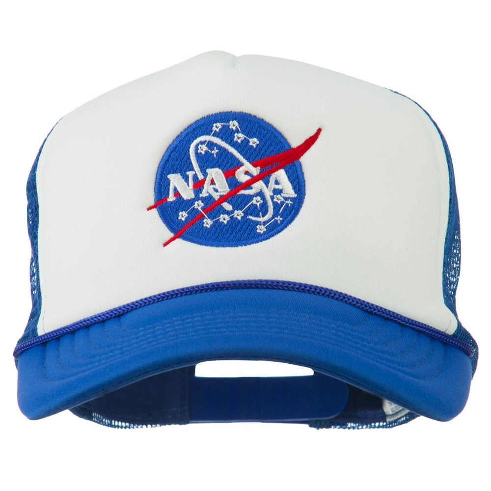NASA Insignia Embroidered Foam Mesh Cap - Royal White OSFM - Walmart.com