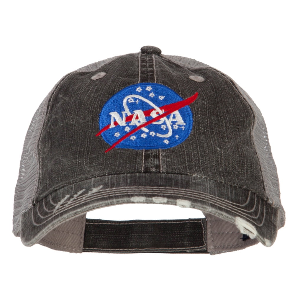 NASA Insignia Embroidered Low Cotton Mesh Cap - Black OSFM - Walmart.com