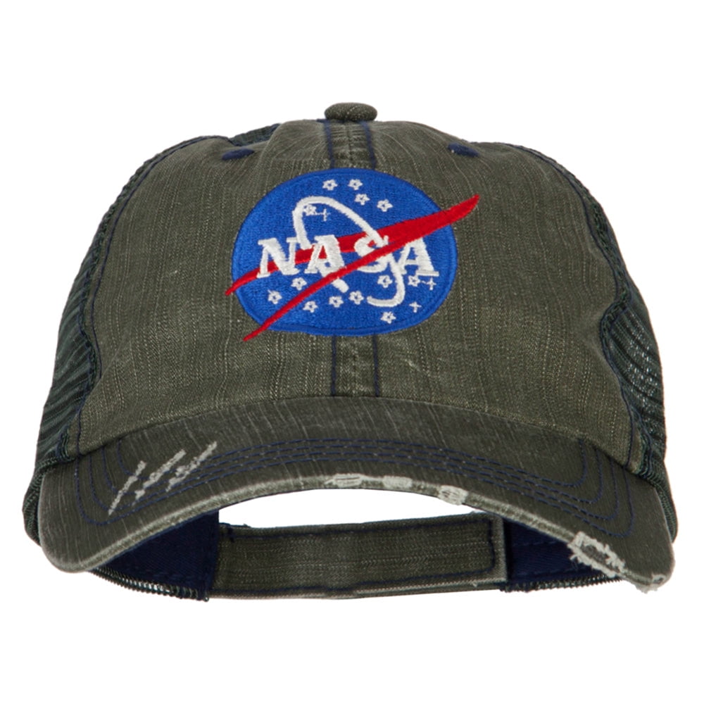 NASA Insignia Embroidered Low Cotton Mesh Cap - Green OSFM - Walmart.com
