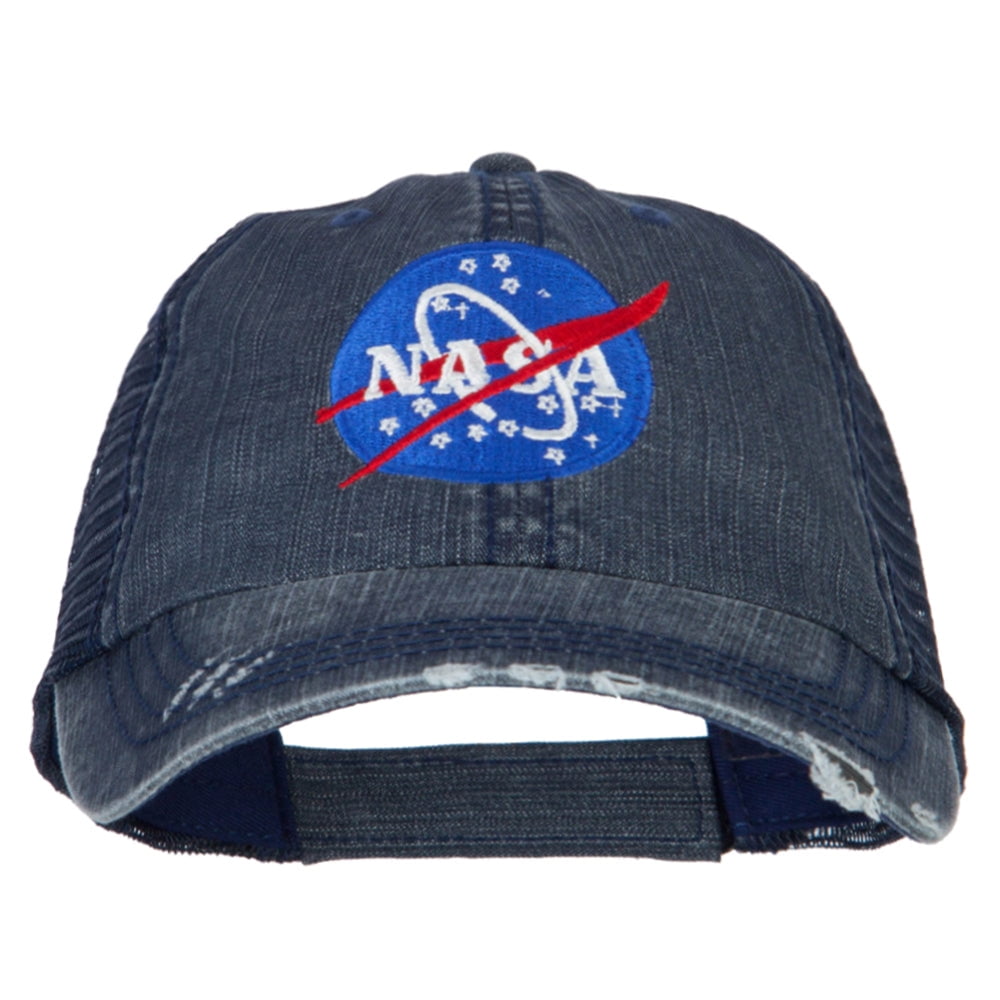 NASA Insignia Embroidered Low Cotton Mesh Cap - Navy OSFM - Walmart.com