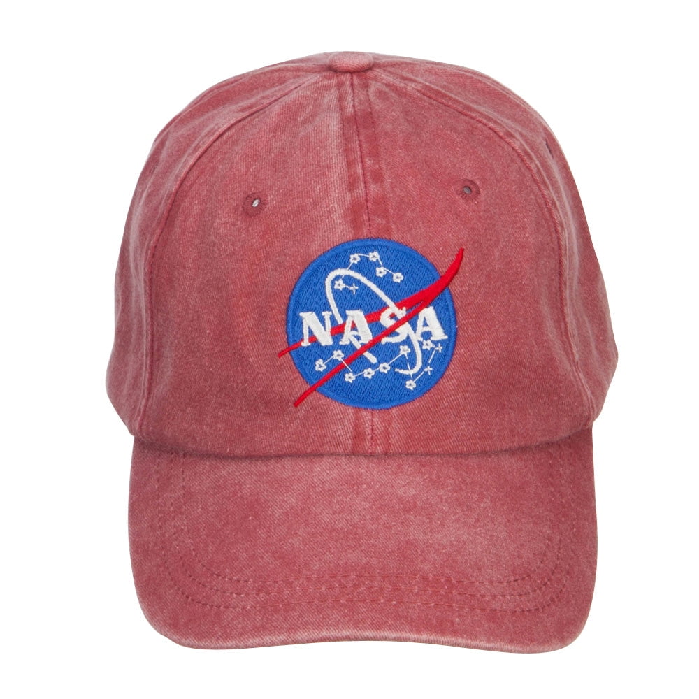 NASA Insignia Embroidered Washed Cap - Wine OSFM - Walmart.com