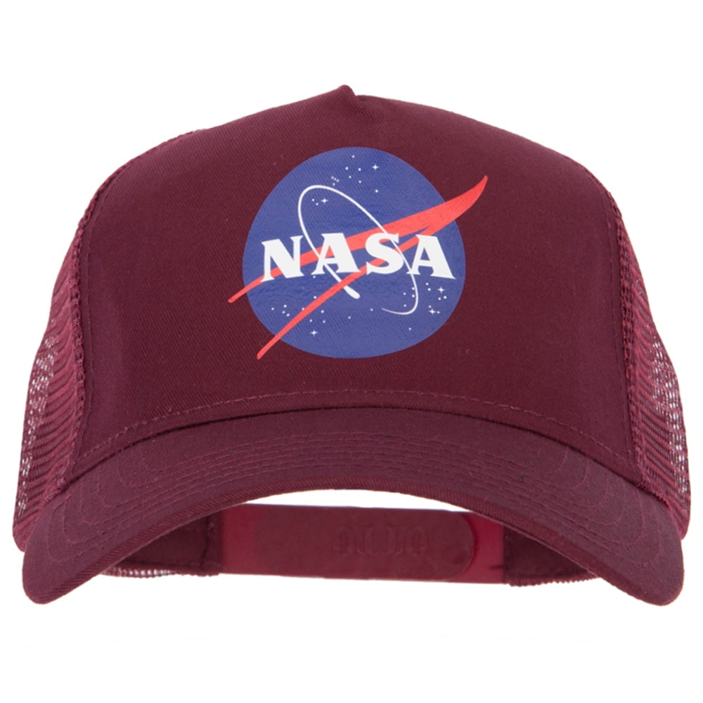NASA Insignia Logo Heat Transfer Solid Cotton Twill 5 Panel Mesh Cap ...