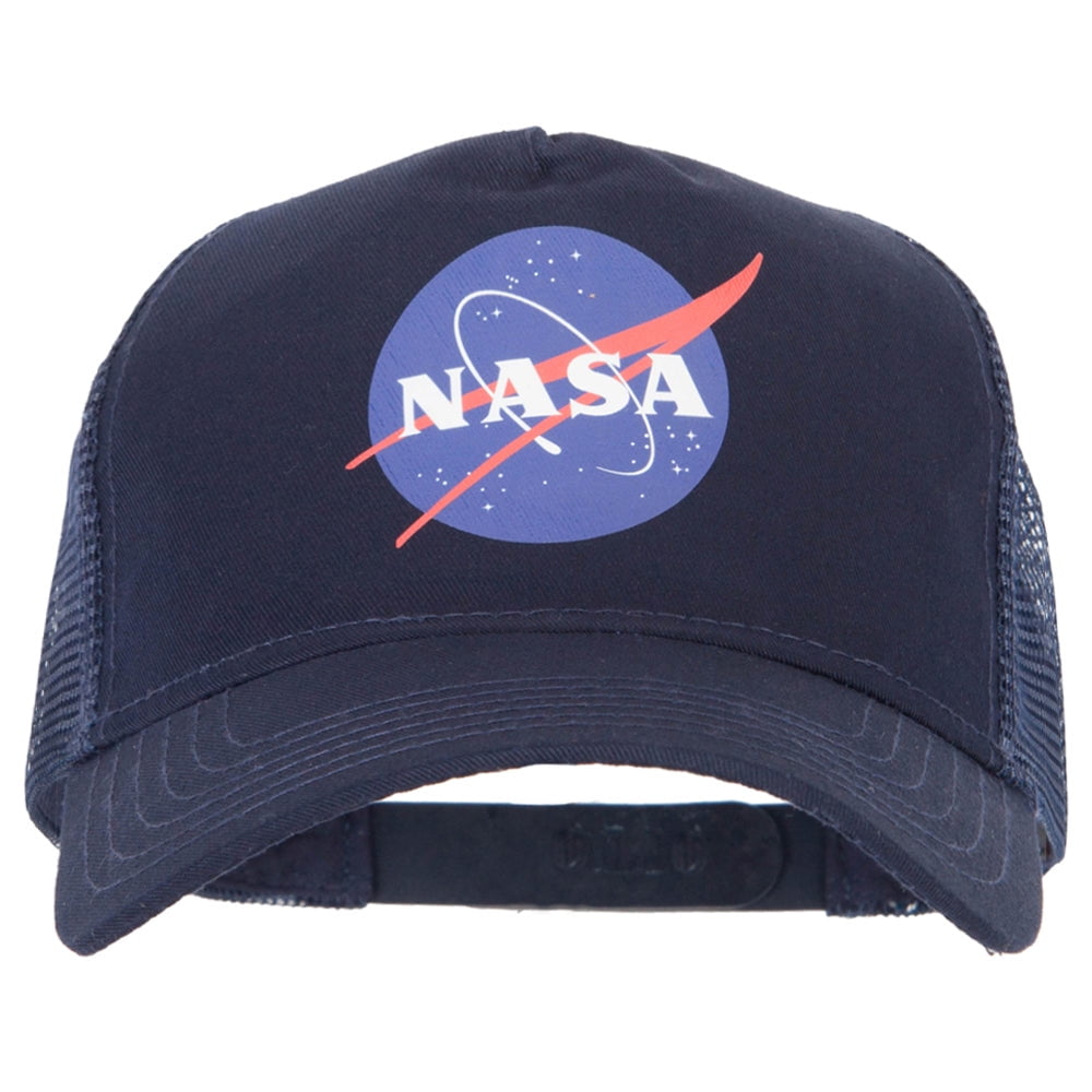 NASA Insignia Logo Heat Transfer Solid Cotton Twill 5 Panel Mesh Cap ...