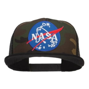 NASA Lunar Patched Flat Bill Mesh Cap - Red Black OSFM - Walmart.com