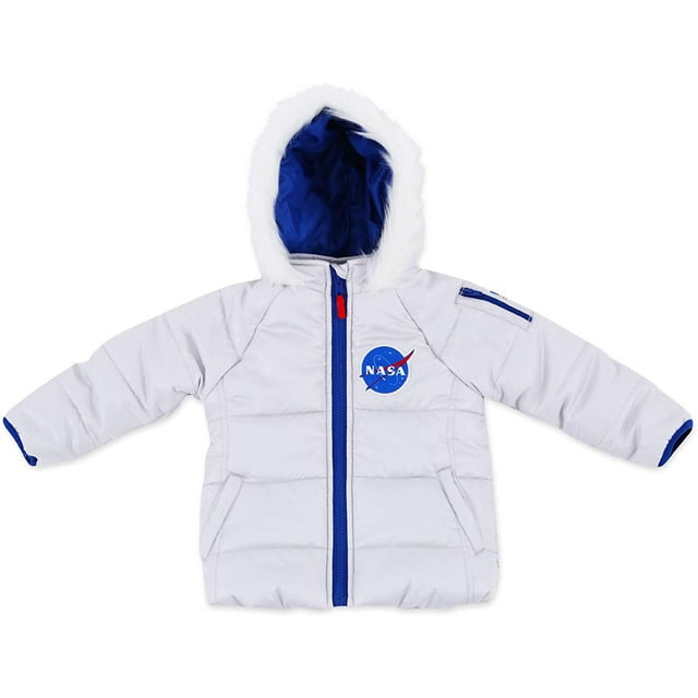NASA Warm Kids Puffer Winter Coat for Little Girls, Silver - Walmart.com