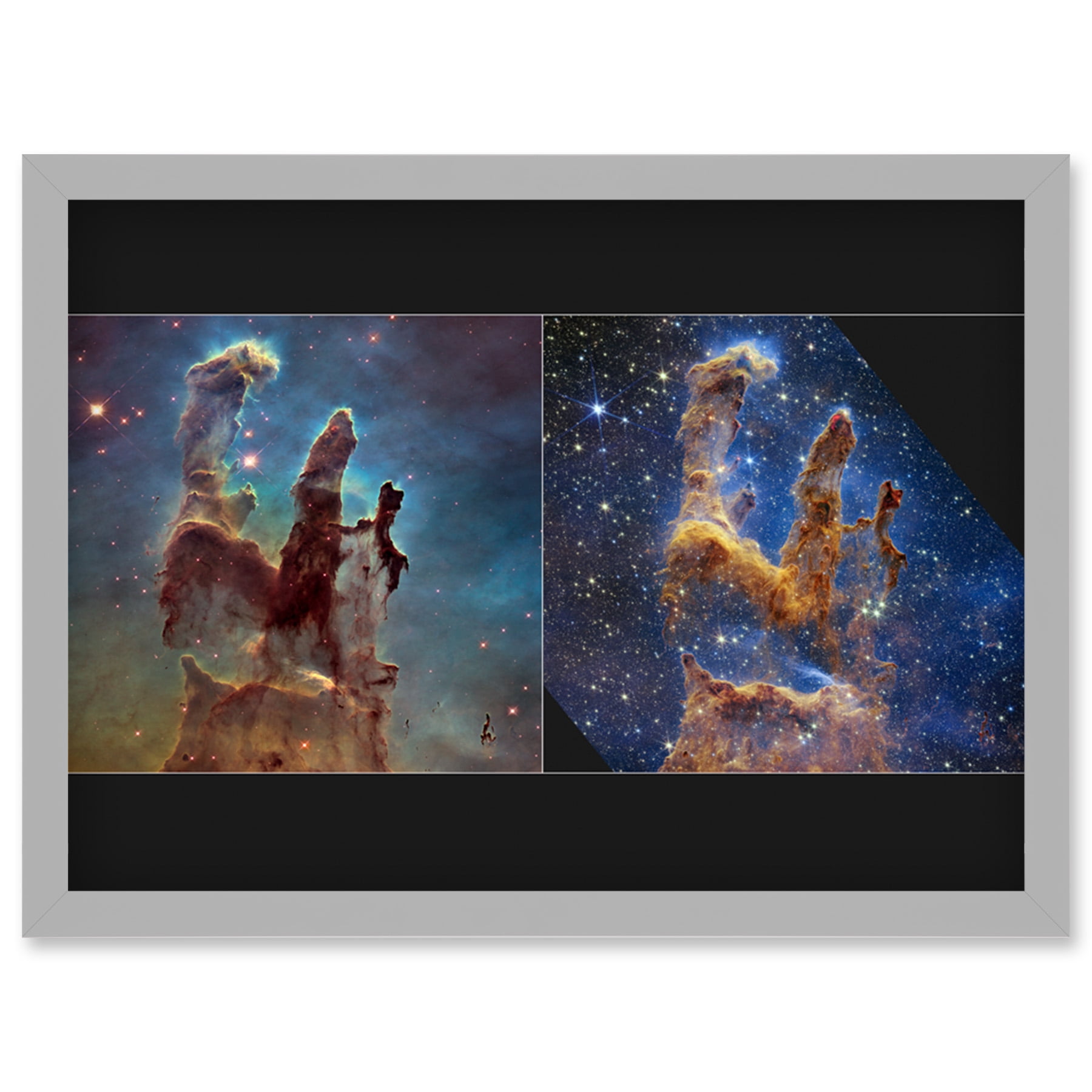 NASA James Webb Hubble Comparison Space Telescope Pillars of Creation ...