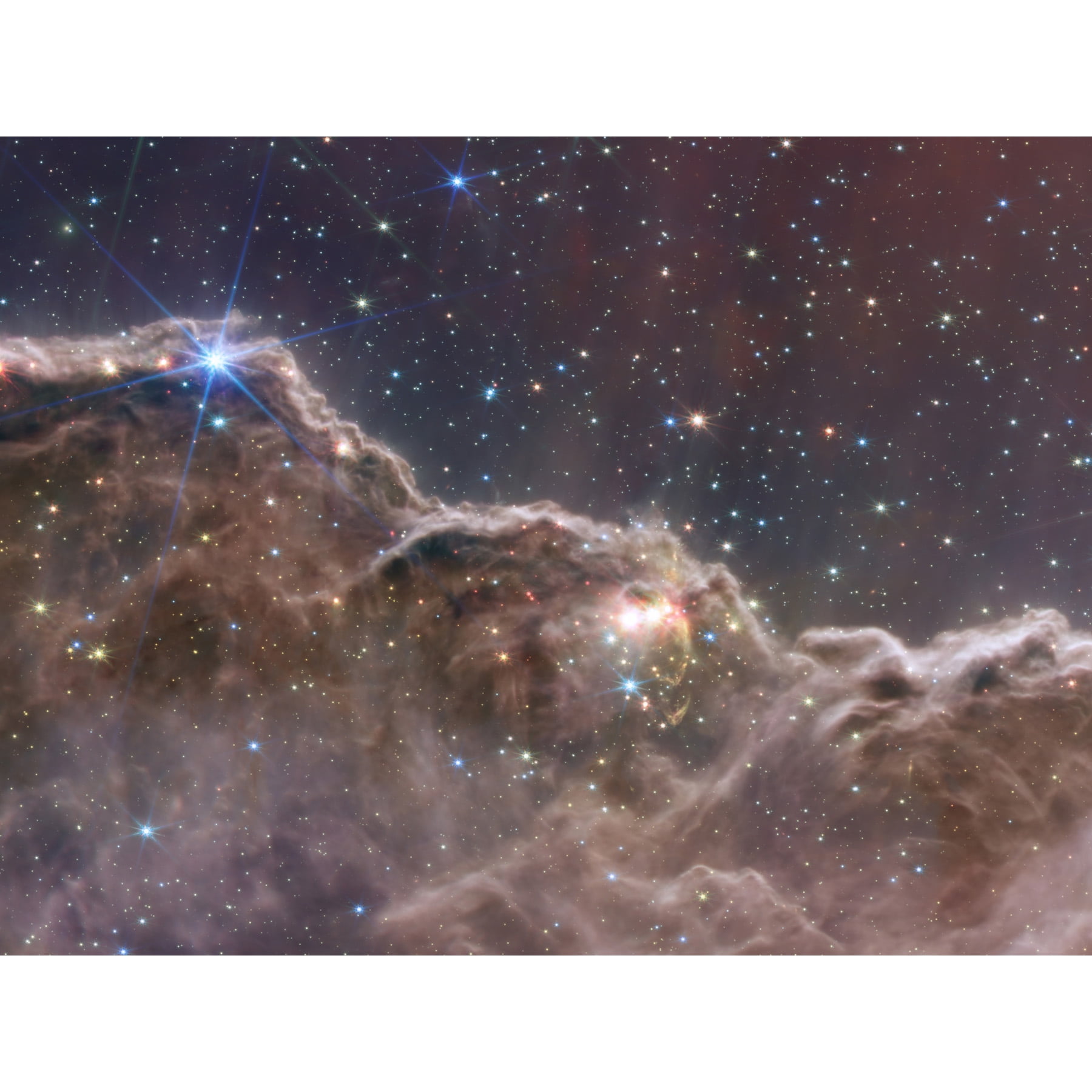 NASA James Webb Space Telescope Cosmic Cliffs in the Carina Nebula NGC 3372 NIRCam and MIRI ...