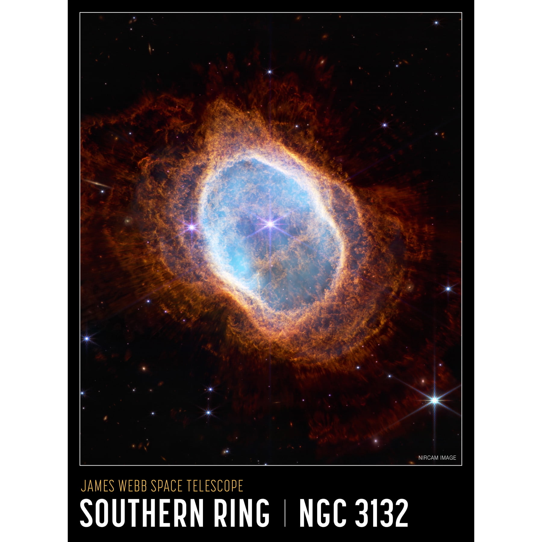 NASA James Webb Space Telescope Southern Ring Nebula Poster NGC 3132 ...