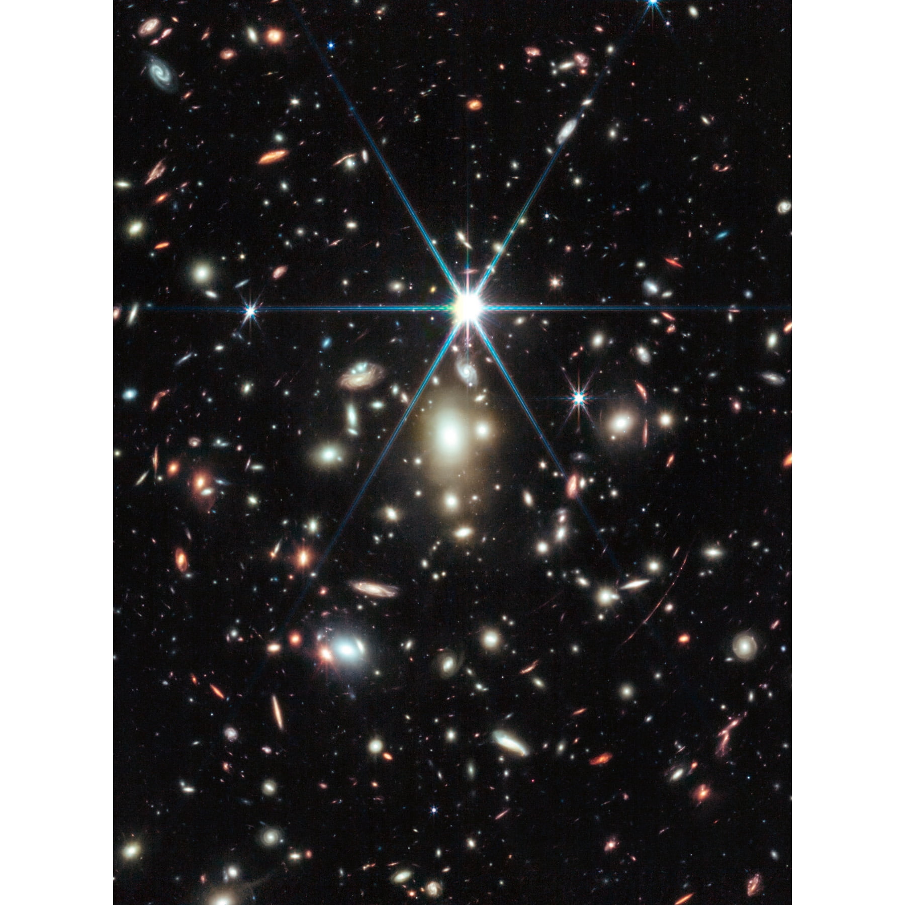 NASA James Webb Telescope NIRCam Space Image of Galaxy Cluster ...