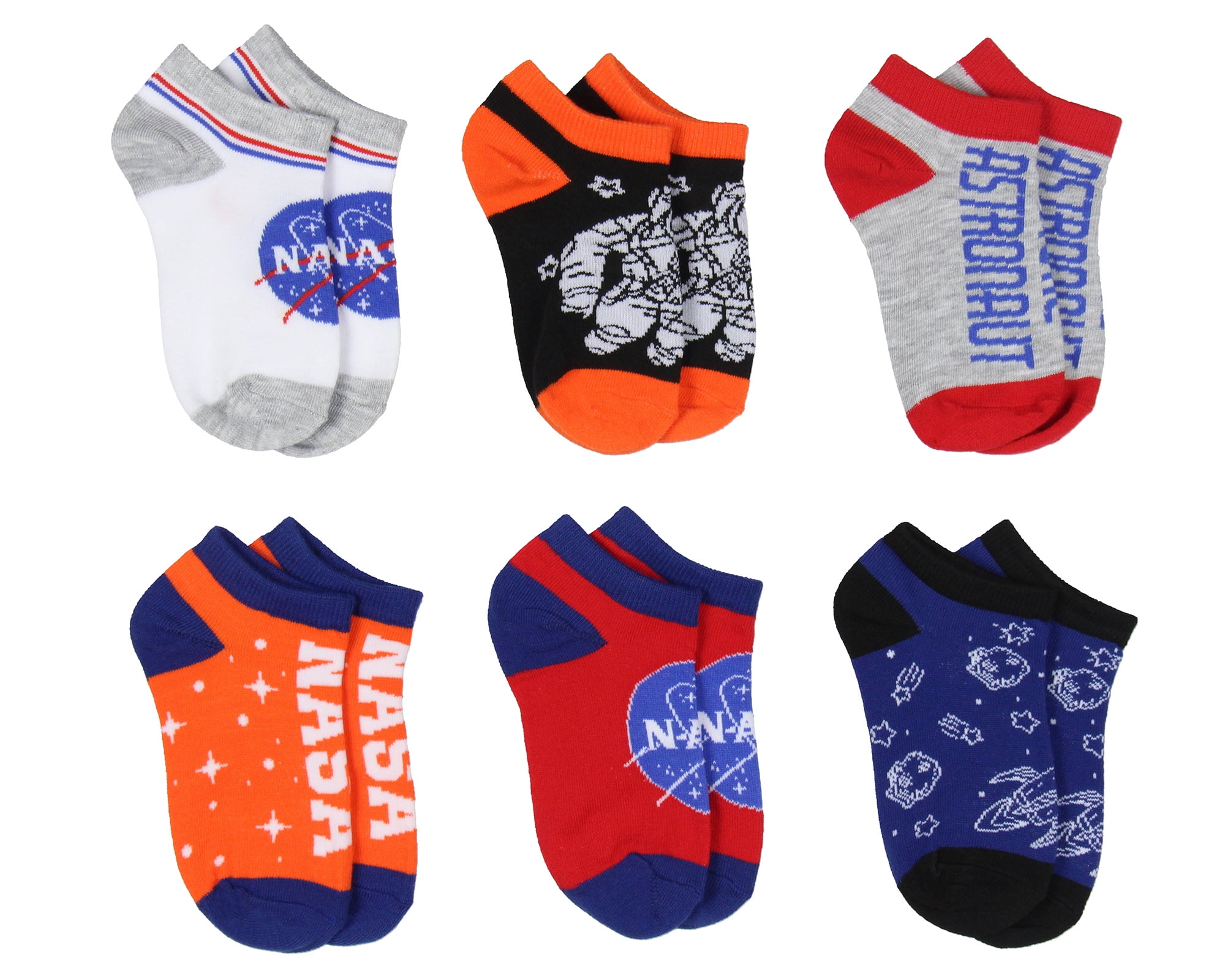NASA Kids Socks Future Astronaut Youth No Show Mix And Match Ankle ...