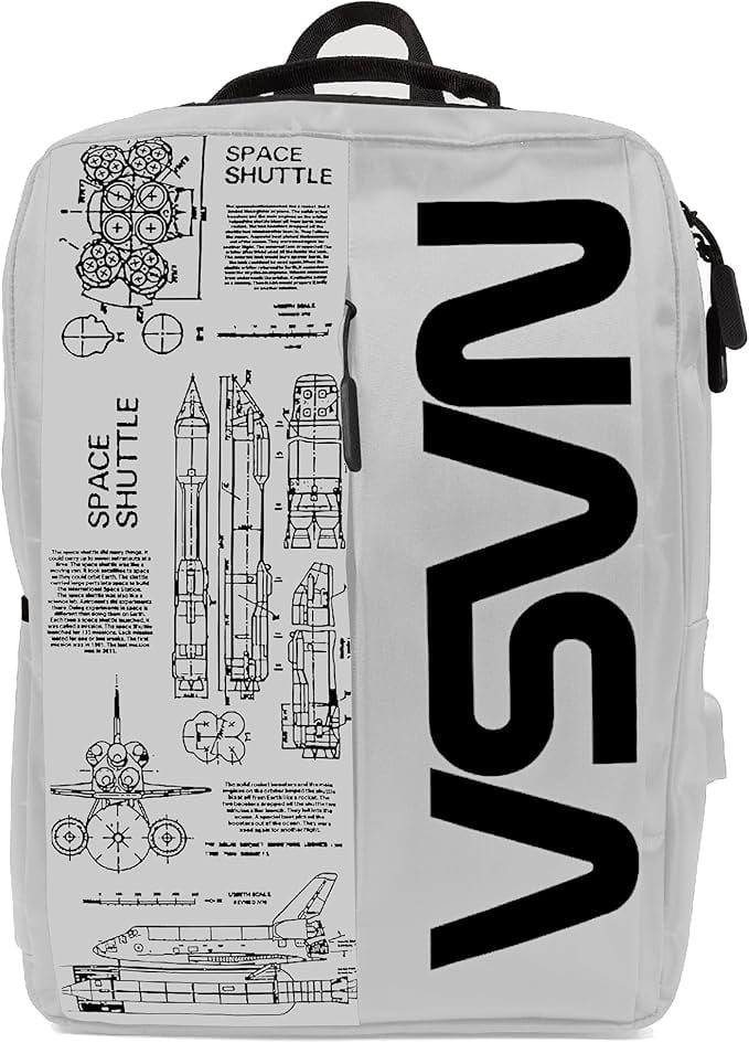 NASA Laptop Backpack For Women And Men - 15 Inch Laptop Bag With USB ...