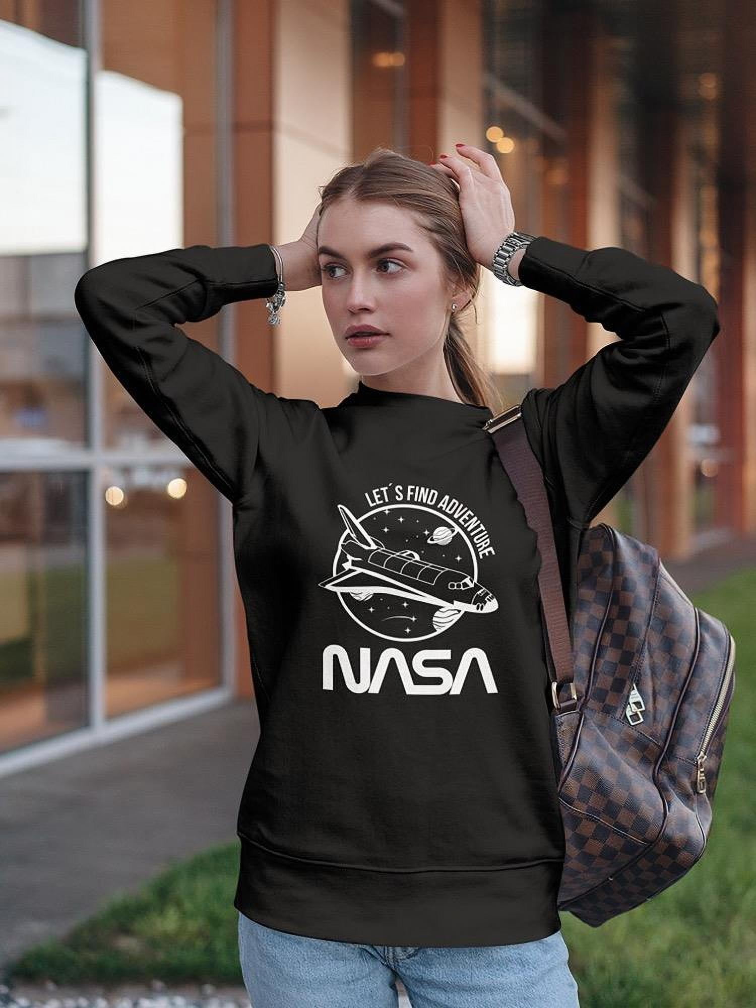 NASA Let's Find Adventure Slogan Sweatshirt Women -NASA Designs, Female ...
