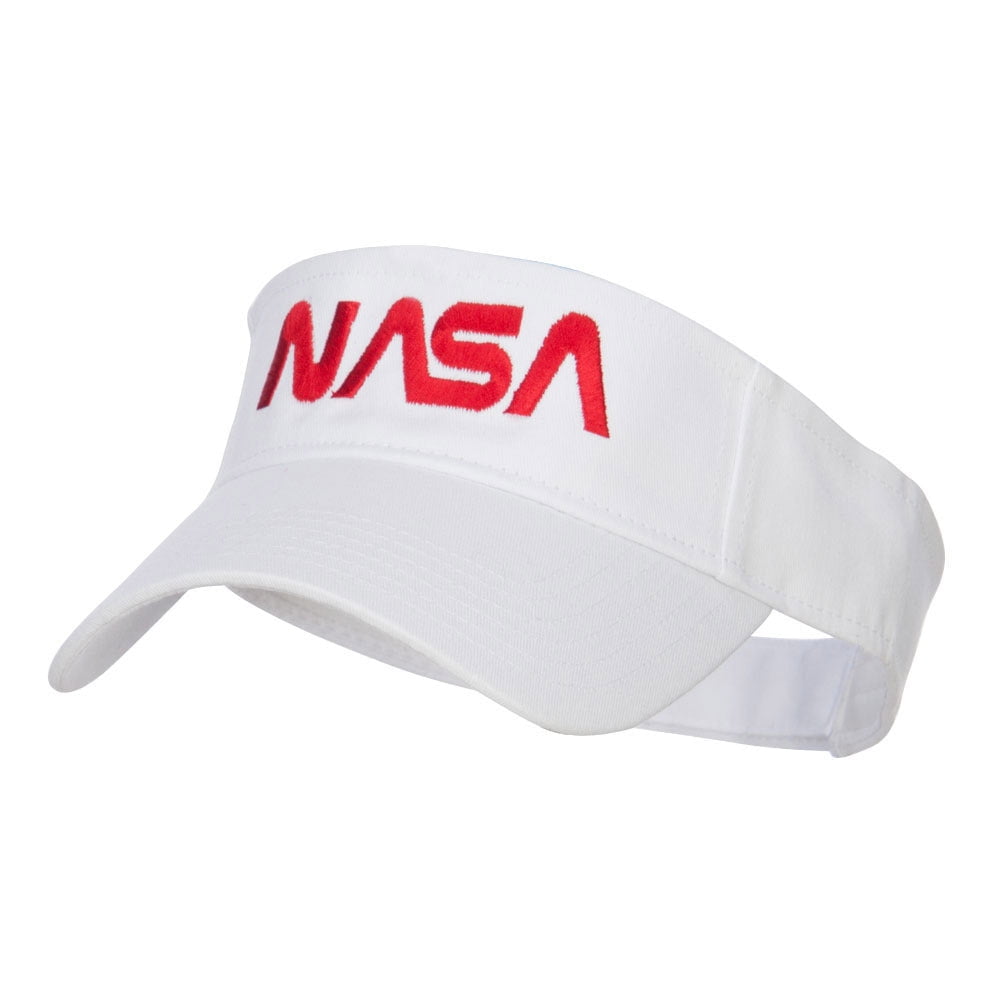 NASA Letter Logo Embroidered Sun Visor - White OSFM - Walmart.com