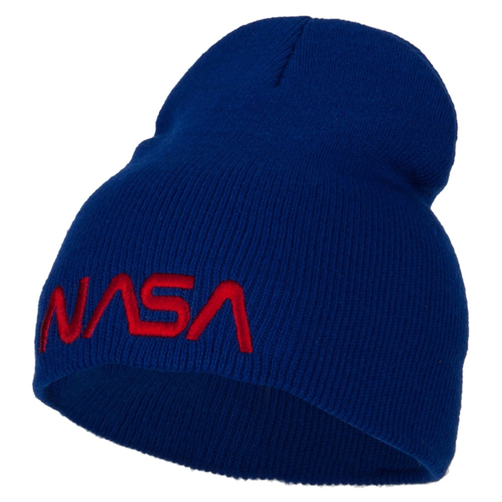 NASA Letters Embroidered Knitted Short Beanie - Royal OSFM - Walmart.com