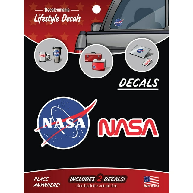 NASA Logo Decals - Set of 2 Vinyl Stickers for Cars or Truck Window ...