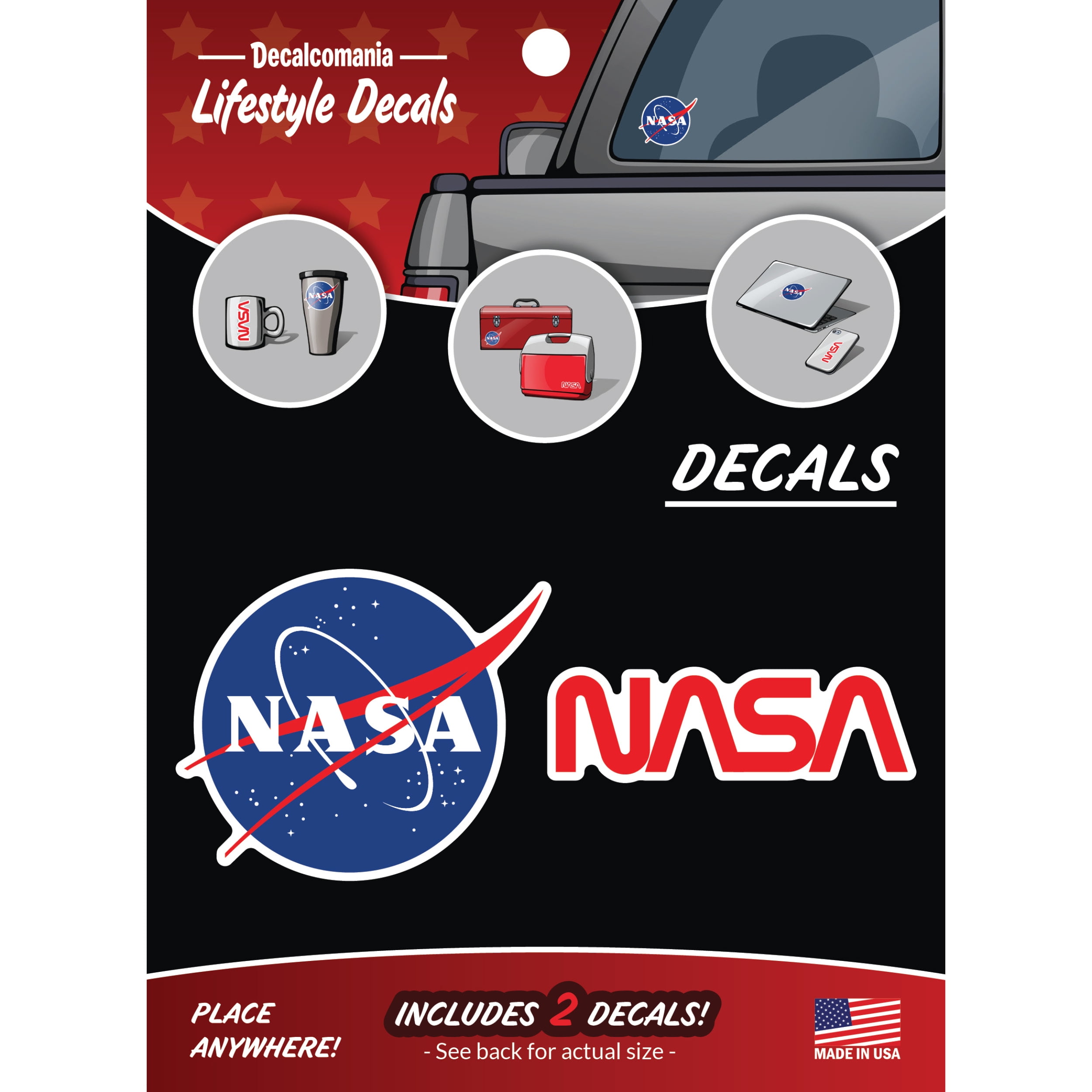 NASA Logo Decal Set - Pack of 2 Vinyl Vehicle Stickers for Cars and ...