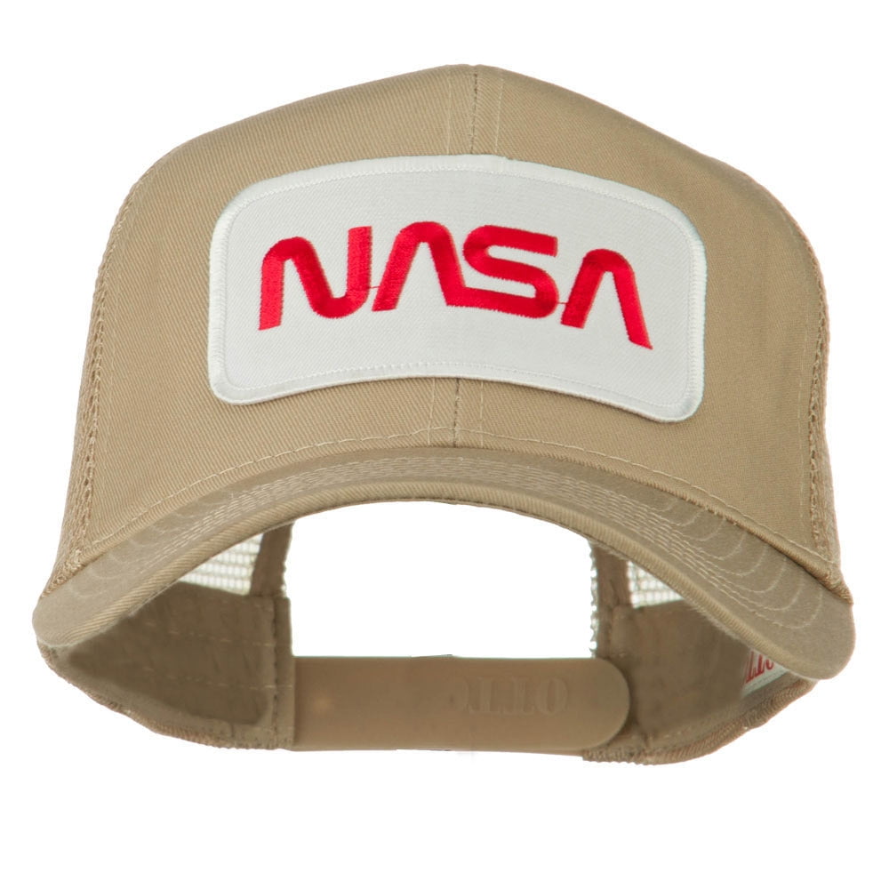NASA Logo Embroidered Patched Mesh Back Cap - Khaki OSFM - Walmart.com