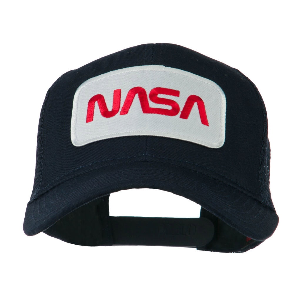 NASA Logo Embroidered Patched Mesh Back Cap - Navy OSFM - Walmart.com