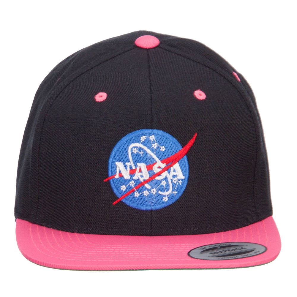 NASA Logo Embroidered Two Tone Cap - Black Pink OSFM - Walmart.com
