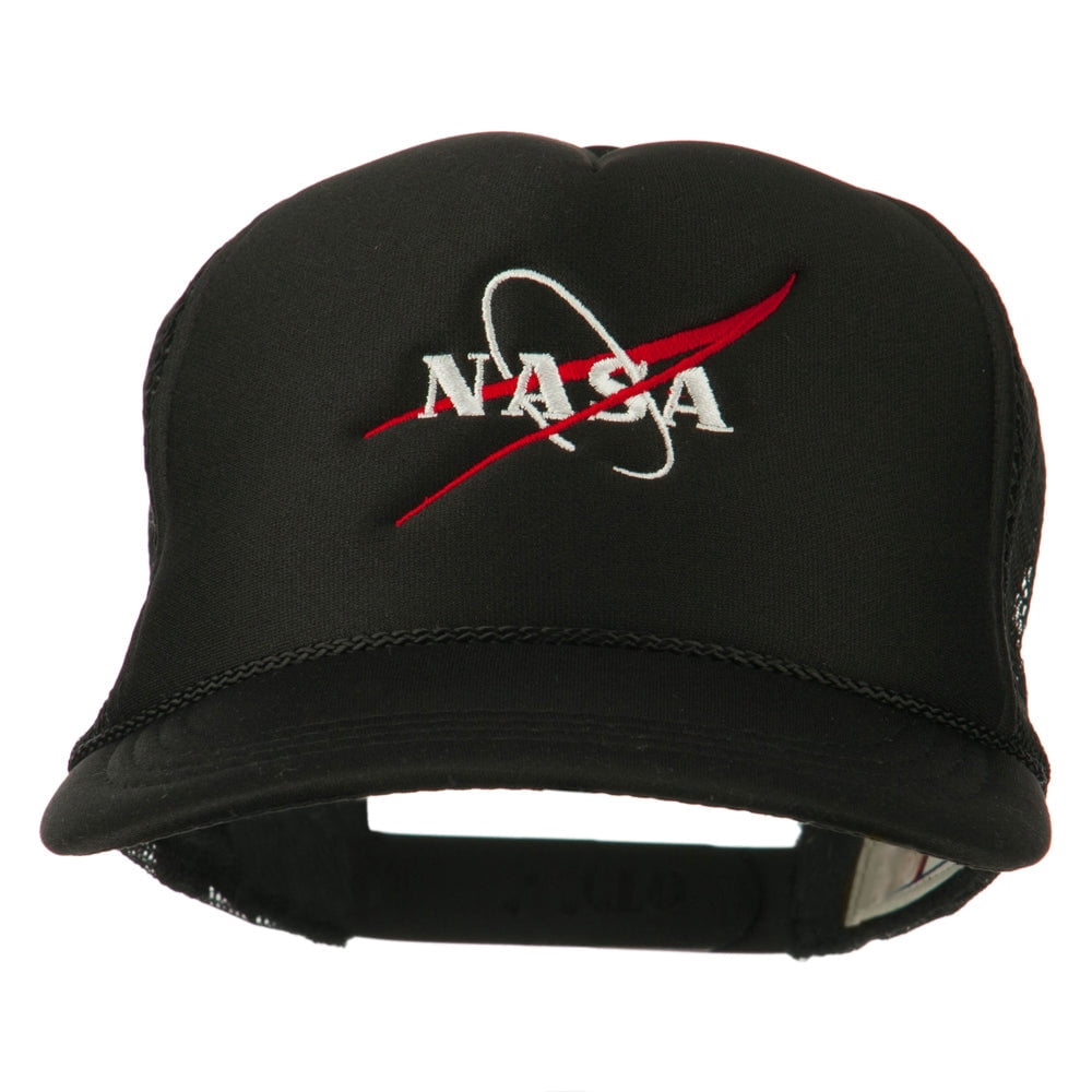 NASA Logo Embroidered Youth Foam Mesh Cap - Black OSFM - Walmart.com