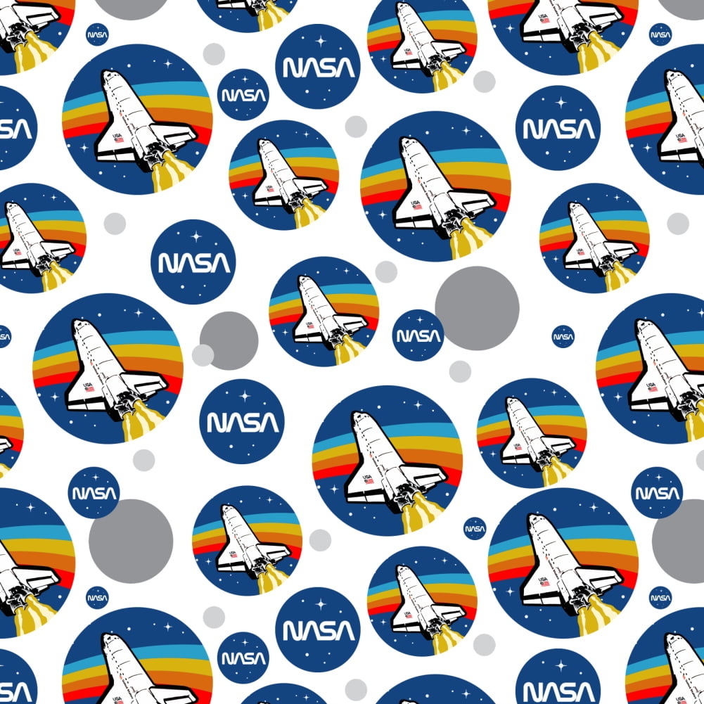 NASA Logo Over Space Shuttle with Rainbow Premium Gift Wrap Wrapping ...
