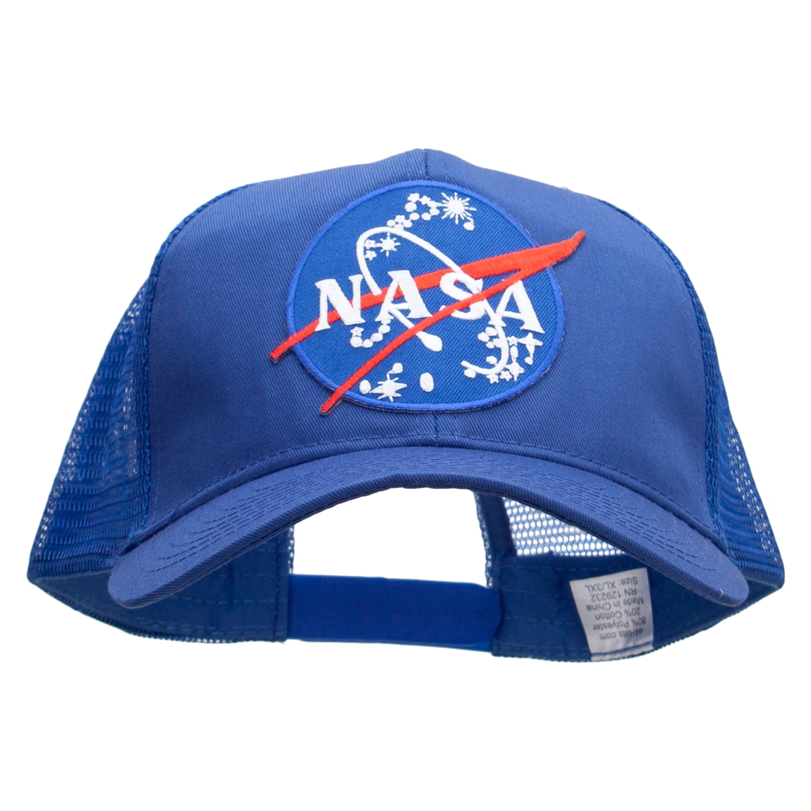 NASA Logo Patched Big Size Solid Cotton Twill High Profile Mesh Pro ...