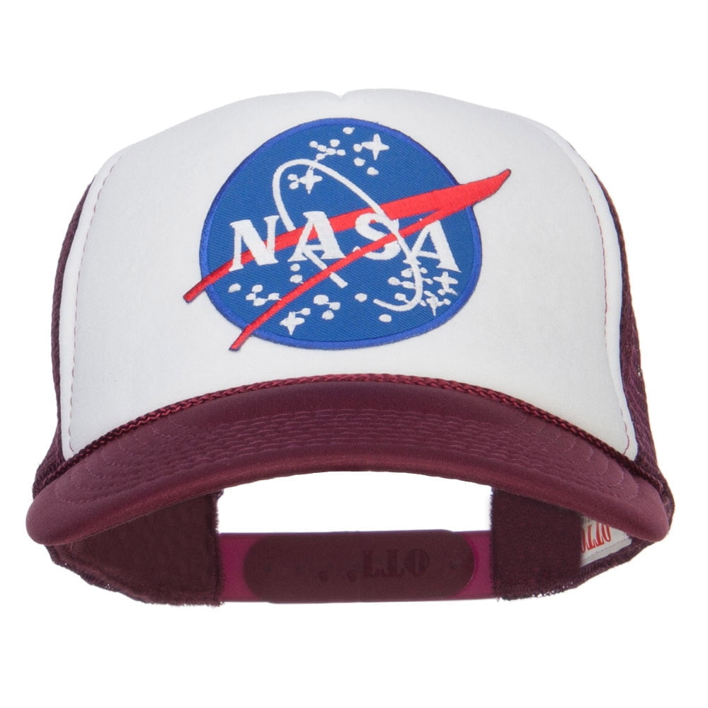 NASA Lunar Patched 5 Panel Foam Cap 1 - Maroon White OSFM - Walmart.com