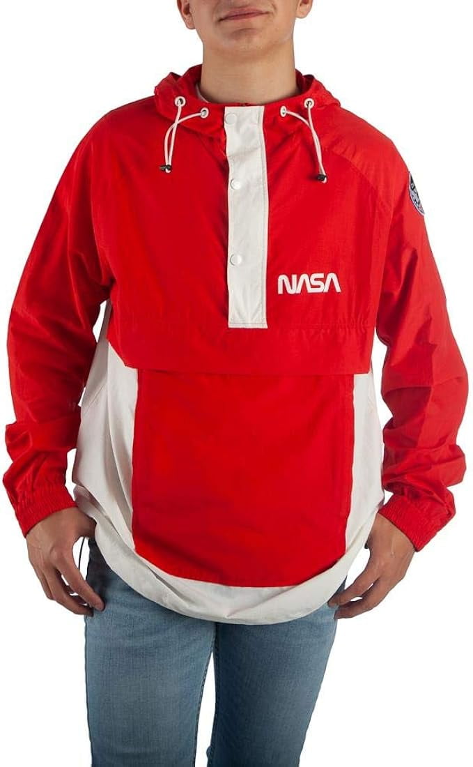 NASA Officially Licensed Men's Buzz Aldrin Anorak Hooded Windbreaker ...