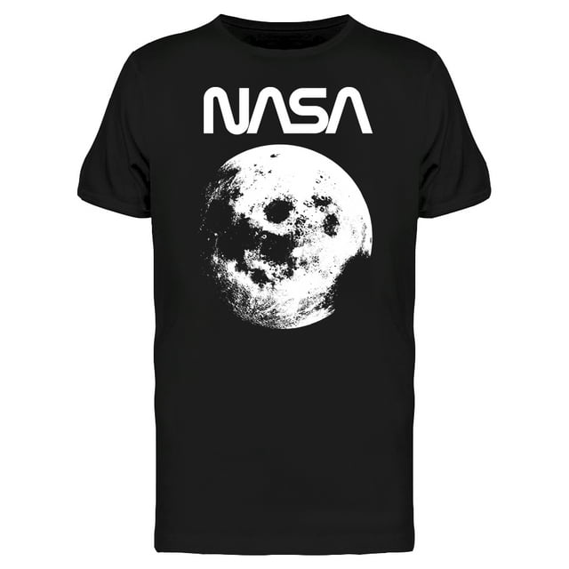 NASA Mens Graphic Tee Black - Space Vintage Moon Picture Graphic 100% ...