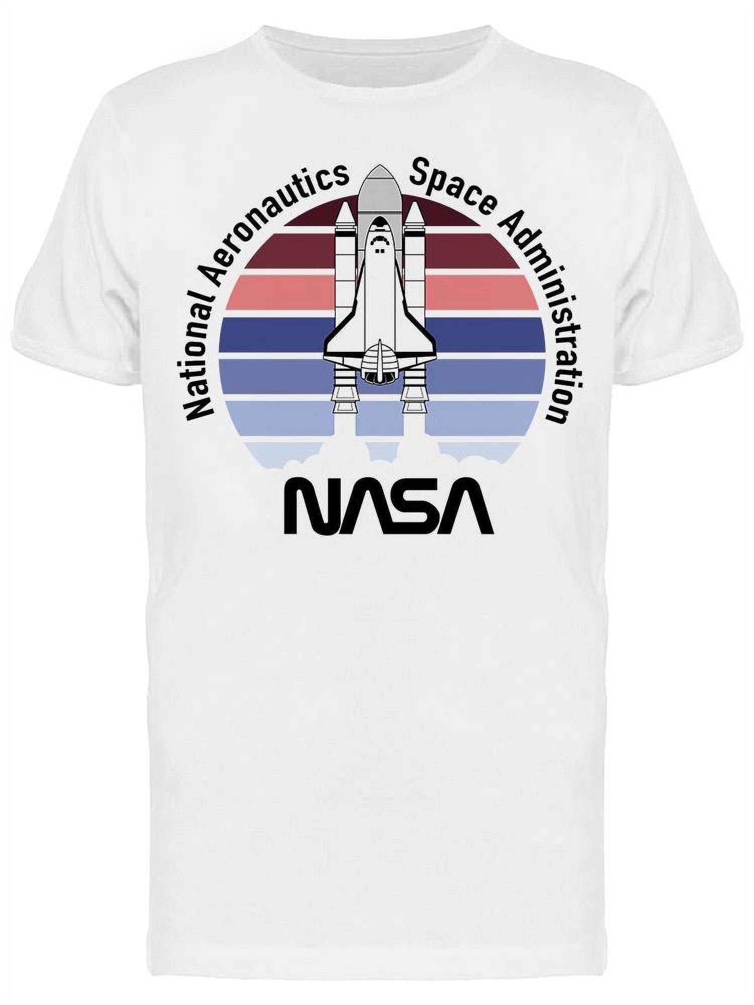 NASA Mens Graphic Tee White - Aeronautics Space Administration 100% ...