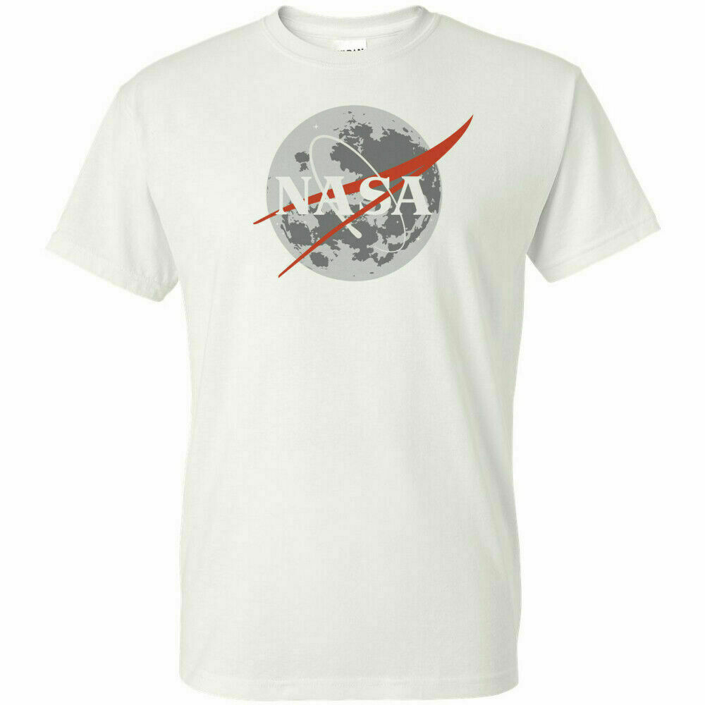 NASA Moon Logo T Shirt Mens Space Astronaut Vintage Style Retro Cool ...