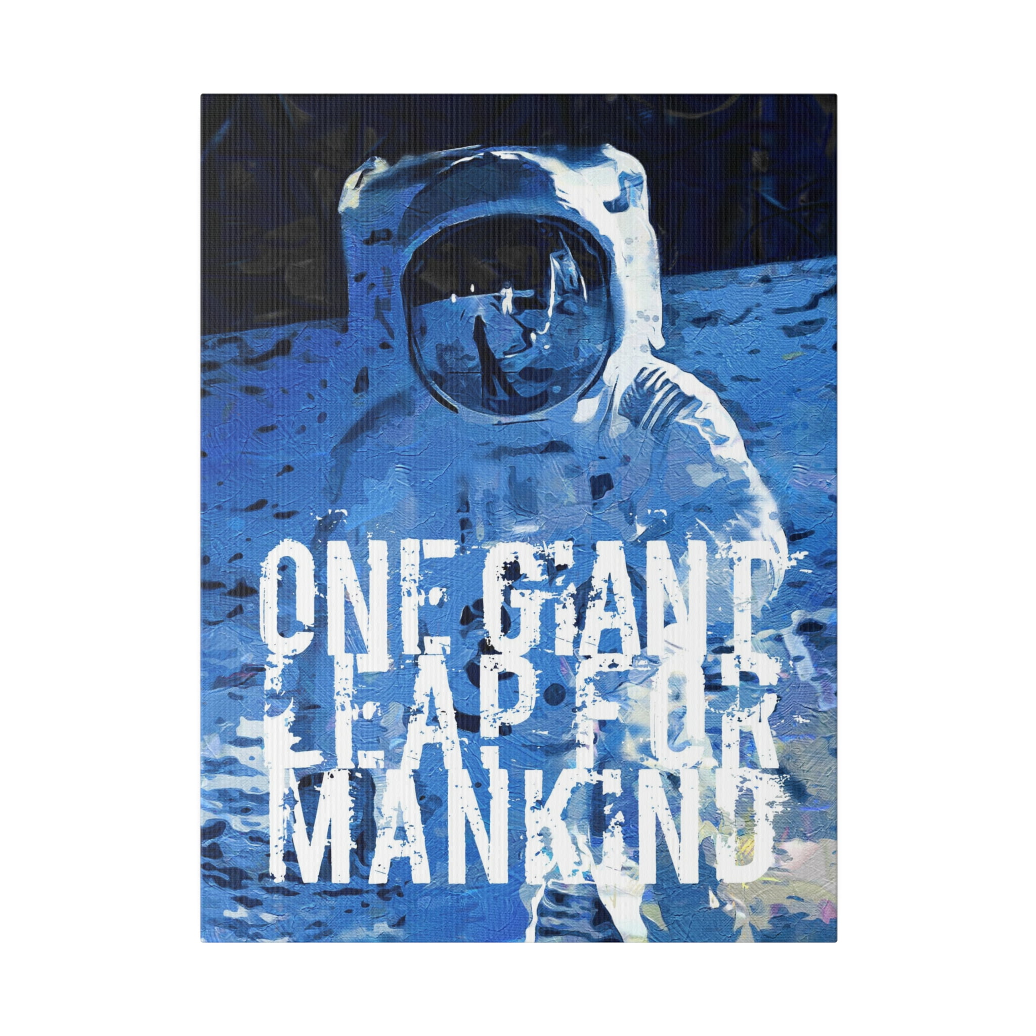 NASA Moon Man ONE GIANT LEAP Graffiti Canvas Wall Art by Stephen ...