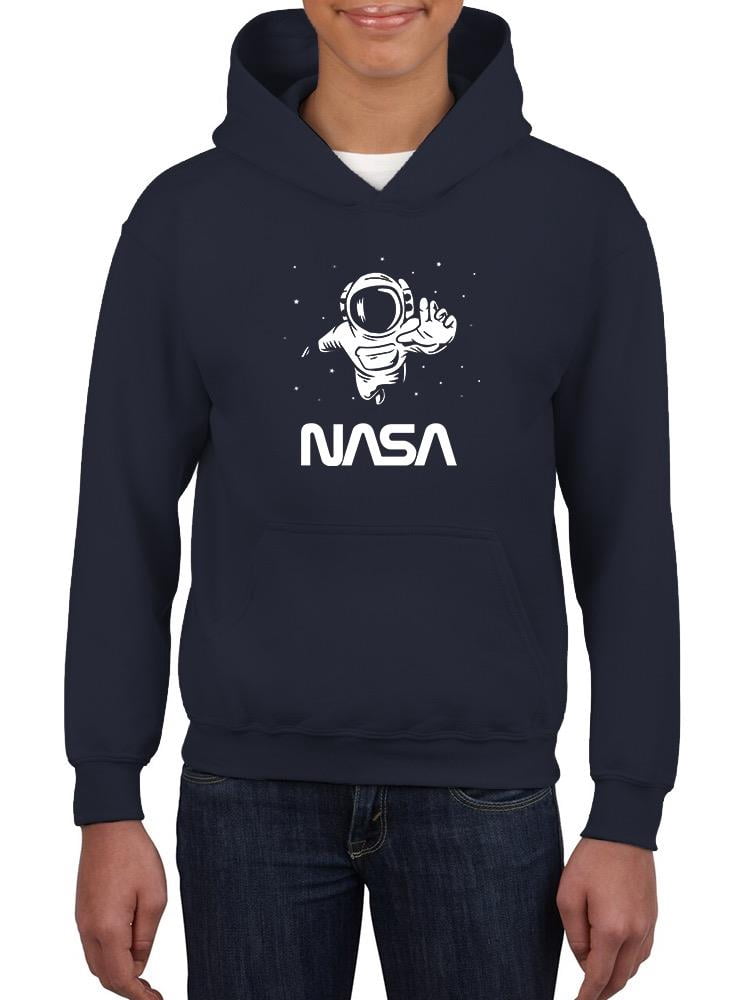 NASA Nasa Astronaut Reaching Camera Hoodie Juniors -NASA Designs, Large ...