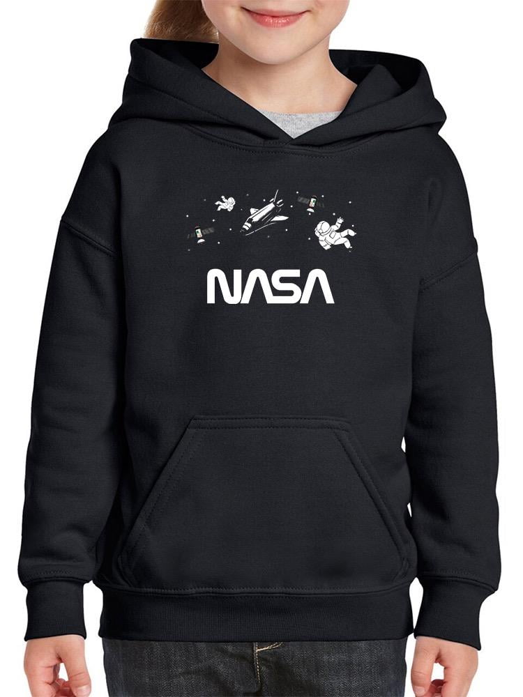 NASA Nasa Floating Objects Banner Hoodie Juniors -NASA Designs, Small ...
