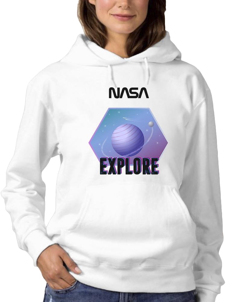 NASA Nasa Purple Explore Badge Hoodie Women -NASA Designs, Female Small ...