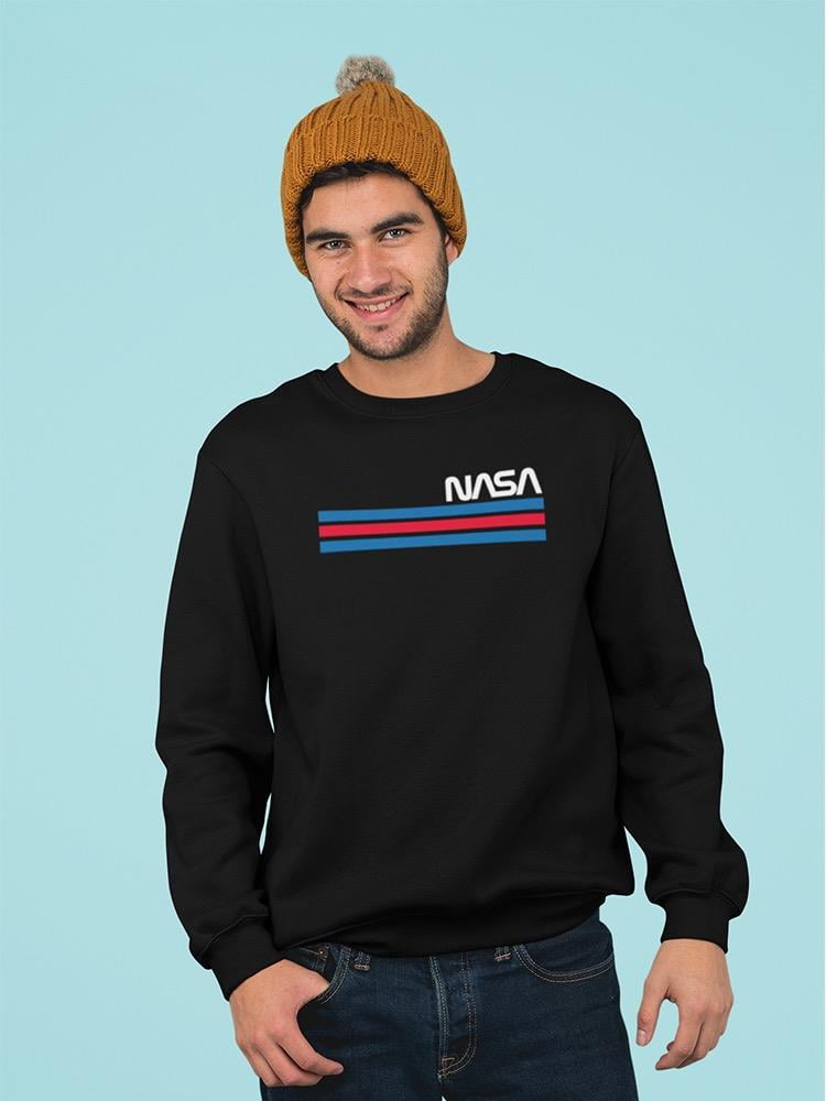 NASA Nasa Red Blue Stripes Design Sweatshirt Men -NASA Designs, Male ...