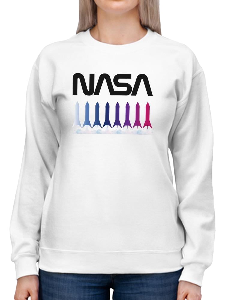 NASA Nasa Rocket Gradient Sweatshirt Women -NASA Designs, Female Large ...