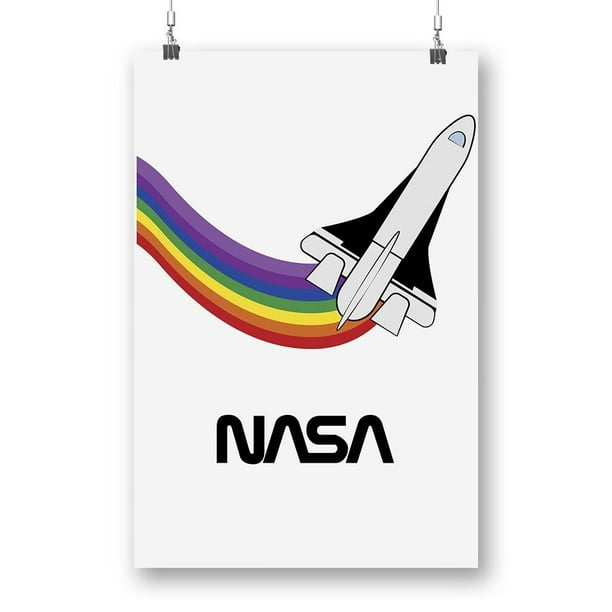 NASA Nasa Shuttle W Rainbow Poster - NASA Designs, - Walmart Business ...
