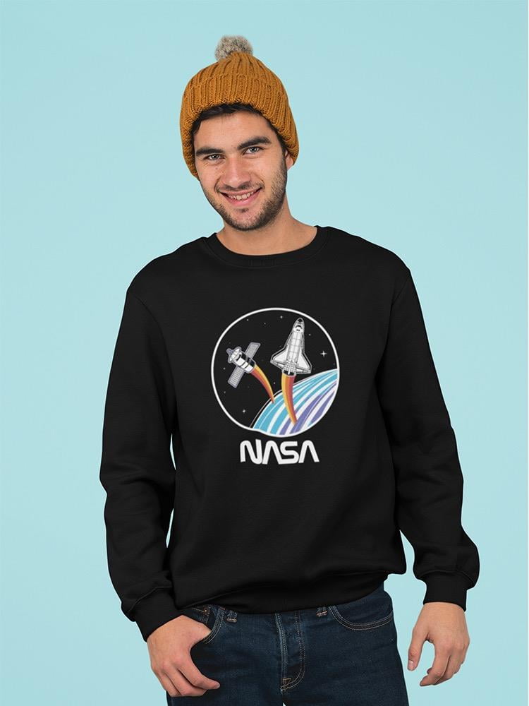 NASA Nasa Spaceship And Satellite Sweatshirt Men -NASA Designs, Male ...