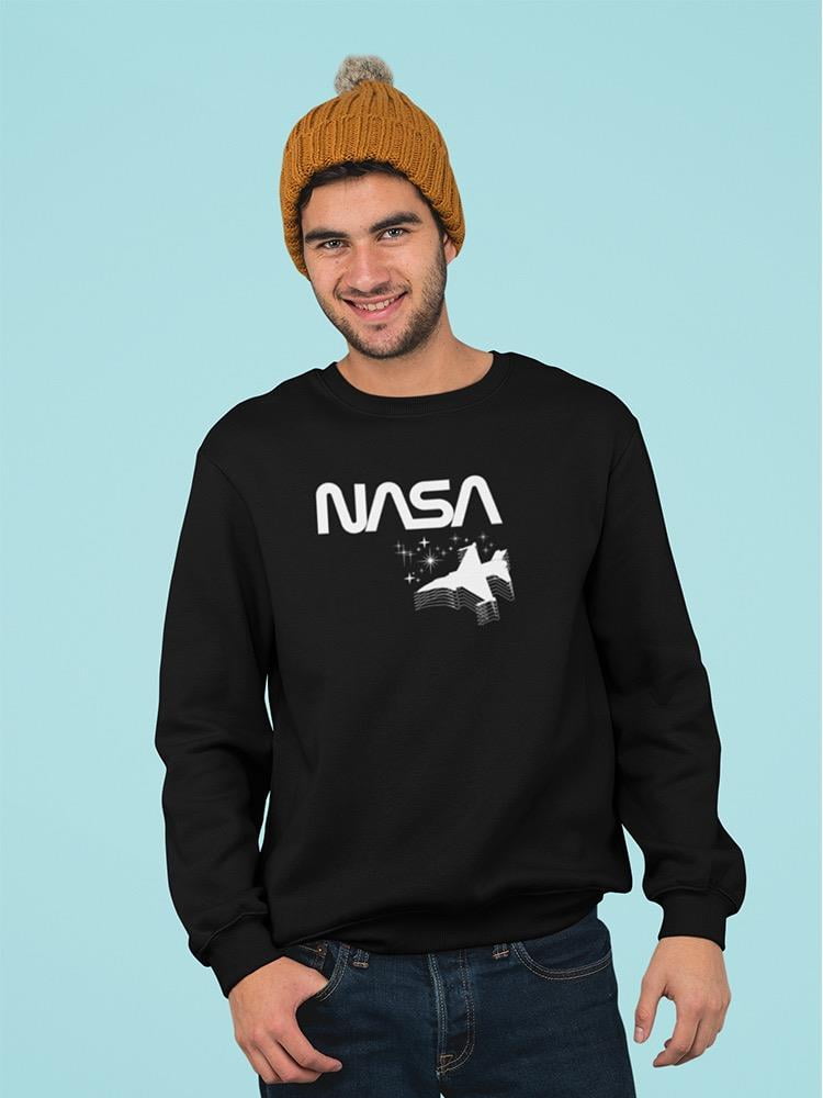 NASA Nasa Spaceship On Space Sweatshirt Men -NASA Designs, Male Small ...